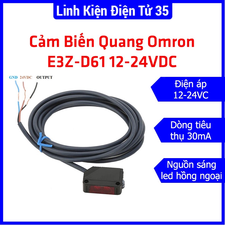 Cảm biến quang omron E3Z-D61 điện áp 12-24VDC khoảng cách 100mm | Shopee Việt Nam