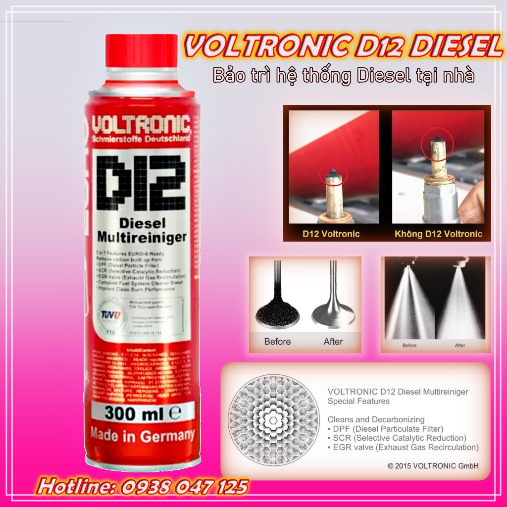 Voltronic D12 Diesel Multireiniger vệ sinh hệ thống nhiên liệu động cơ ...