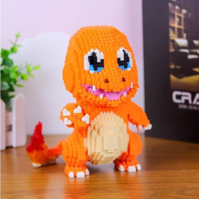 mô hình lắp ghép, bộ xếp hình Pokemon rồng lửa Charmander+ tặng 1 hình ...