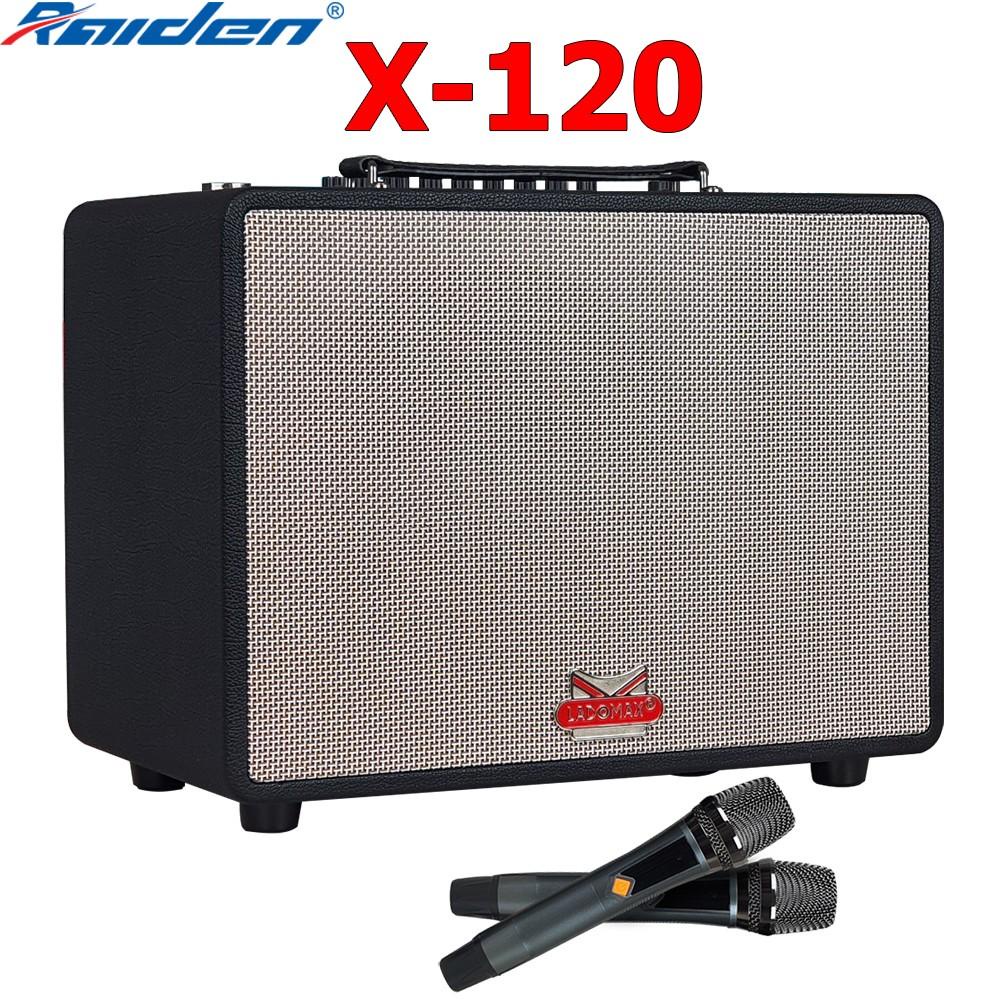 Loa karaoke xách tay Ladomax X-120 thiết kế 4 đường tiếng, chống hú và chống nhiễu, kèm 2 micro ...