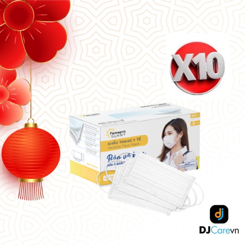 [SUNNY - COMBO 10 HỘP] Khẩu trang y tế kháng khuẩn 4 lớp Famapro SUNNY ...