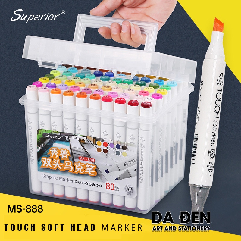 [DA ĐEN - QUẬN 3] Bút Marker Touch Soft Head Superior 24|36|48|60|80 ...
