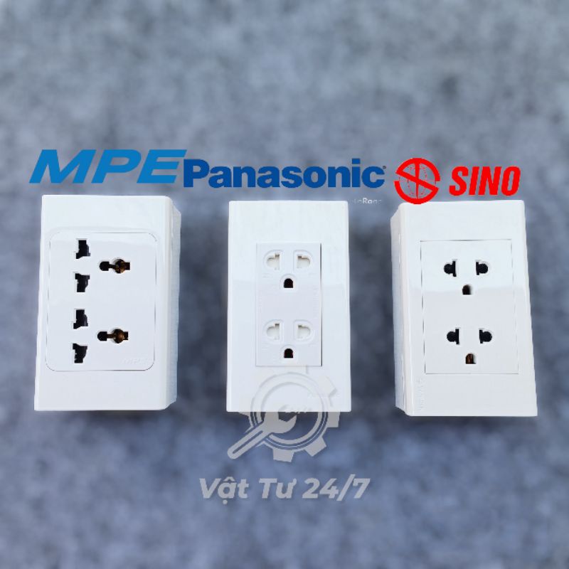 Ổ Cắm Điện 3 chấu đôi đa năng âm tường Wide Panasonic - Mpe - Sino có te nối đất chính hãng có ...