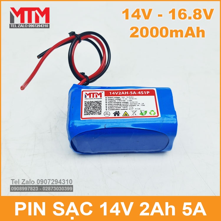 Khối pin sạc Lithium ion 14V 2Ah 5A 4S MTM chất lượng chính hãng ...