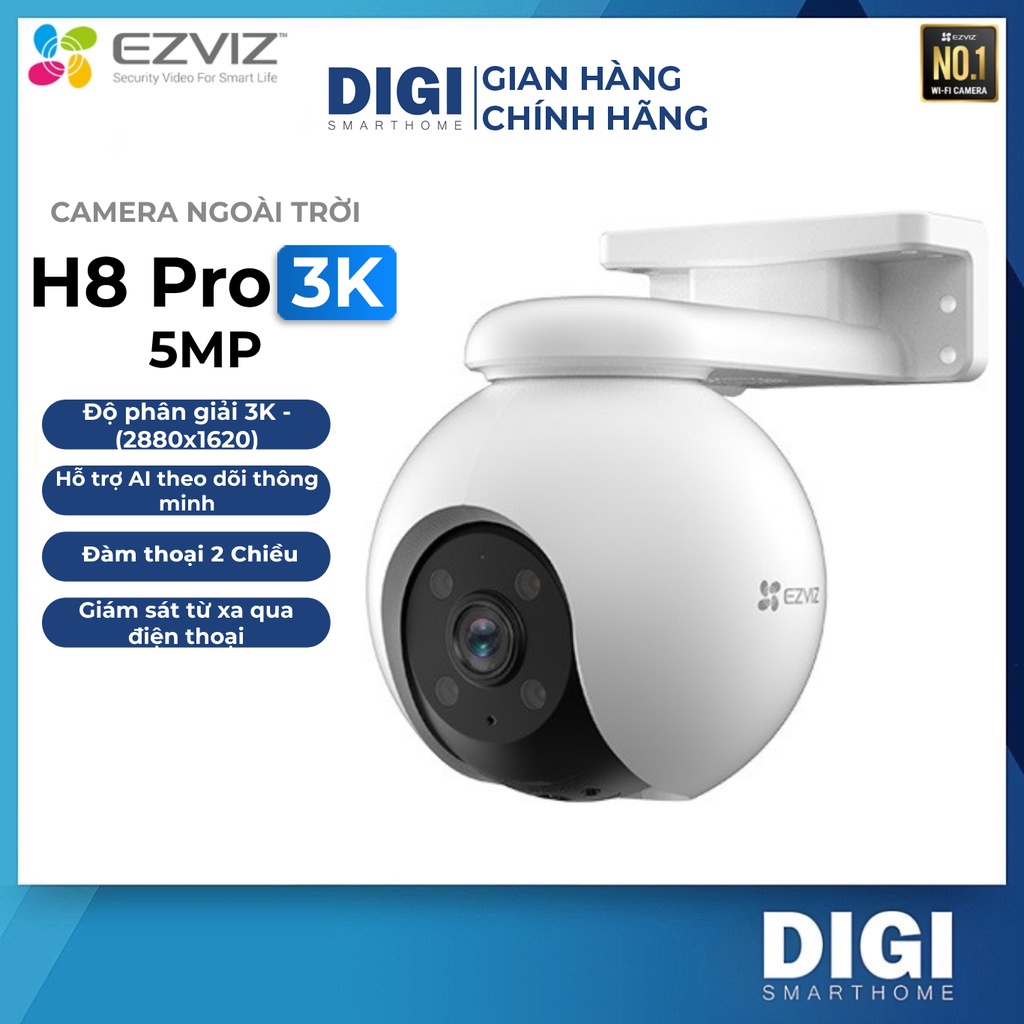 Camera Wifi EZVIZ H8 PRO 3K 5MP, H8x 4MP, H80x 4K 8MP Siêu Nét, Xoay 360 Độ Ngoài Trời, Đàm ...