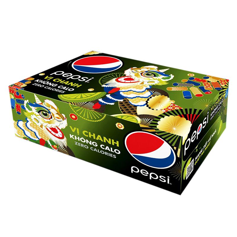 Thùng 24 Lon Nước Ngọt Có Gas Pepsi Vị Chanh Không Calo 320ml/Lon | Shopee Việt Nam