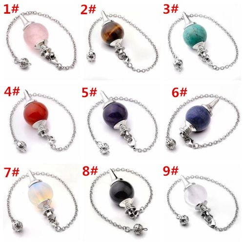 Chakra Pendulum Divination Dowsing Healing Point Ball Bead Wicca Chain ...