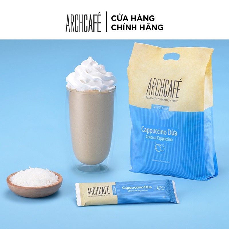 Túi Cà phê Cappuccino Dừa Cafe hoà tan Archcafé (túi 50 gói x 20g) | Shopee Việt Nam