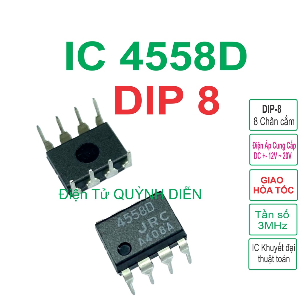 IC 4558 chân cắm loại 1 DIP 8 Combo 10 con - linh kiện điện tử QUỲNH DIỄN | Shopee Việt Nam