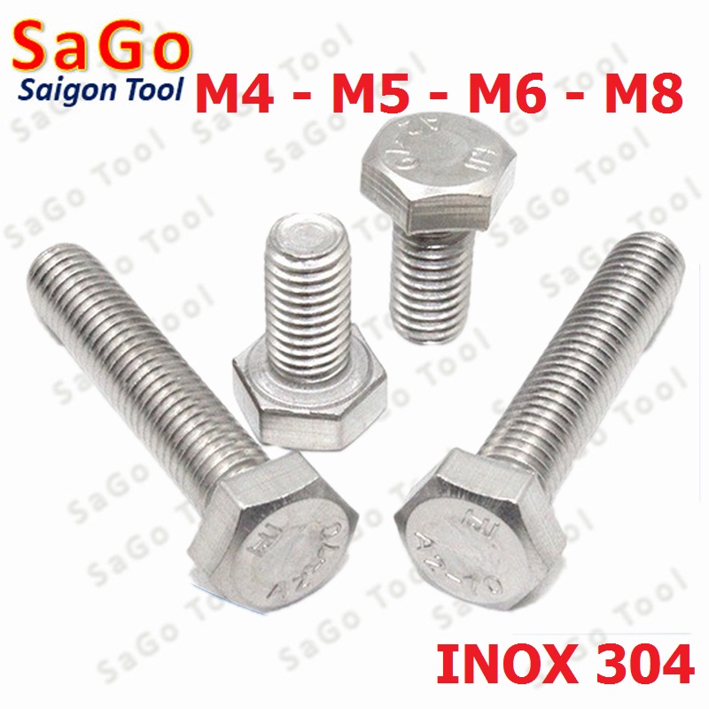 Bulong lục giác ngoài INOX 304 M4 M5 M6 M8 10Con, Ốc lục giác inox | Shopee Việt Nam