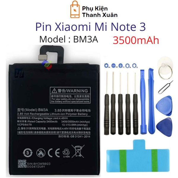 Pin zin Xiaomi Mi Note 3 BM3A 3500mAh | Hàng chính hãng - Dung lượng gốc | Tặng bộ tháo mở ...