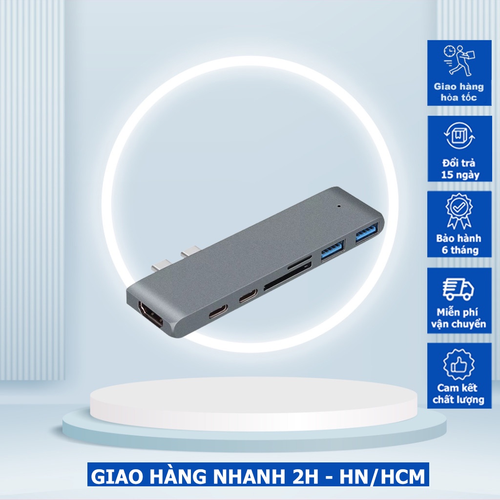 Hub USB Typec Thunderbolt 3 to HDMI 7 in 1 , cổng HDMI 4K, 2 cổng USB 3 ... Hub USB Typec Thunderbolt 3 to HDMI 7 in 1 , cổng HDMI 4K, 2 cổng USB 3 ...