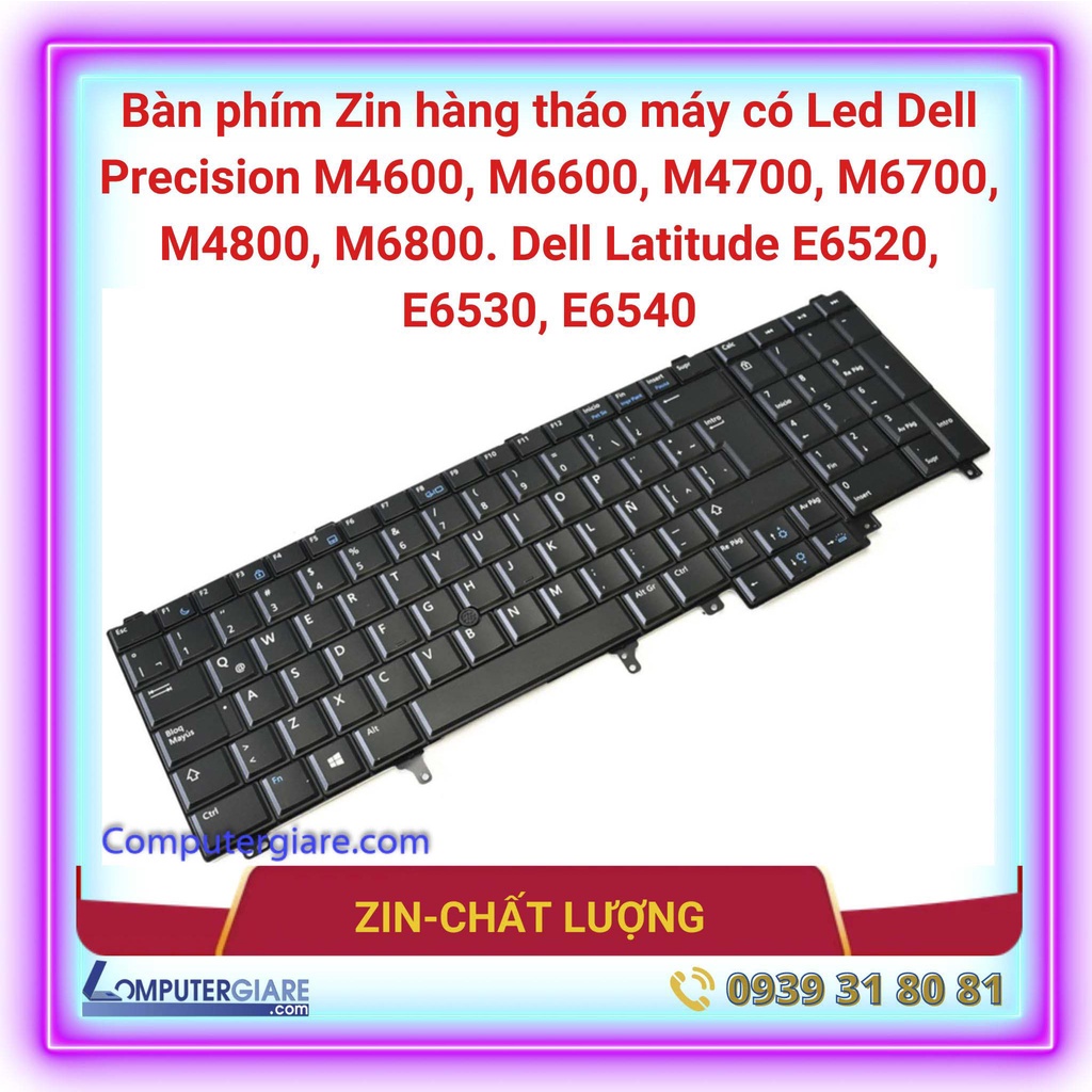 Bàn Phím Zin có Led Dell Precision M4600, M6600, M4700, M6700, M4800 ...