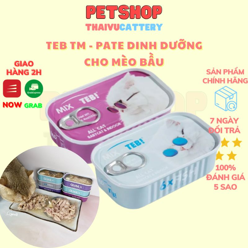 Pate TEB TM Series 125g/hộp MIX 9 Loại nguyên thịt không độn dùng cho ...