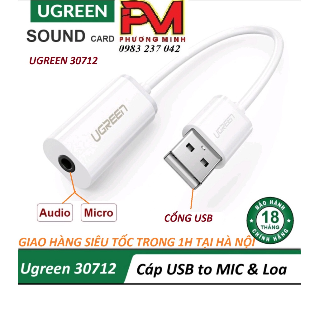 Card sound - Cáp chuyển USB ra audio 3.5mm (Mic và Tai Nghe) cao cấp ...