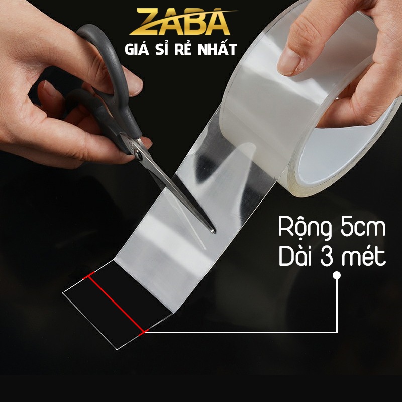 Băng Keo Silicon 2 Mặt Trong Suốt Siêu Dính Magic Tape Dài 3m Rộng 5cm ...