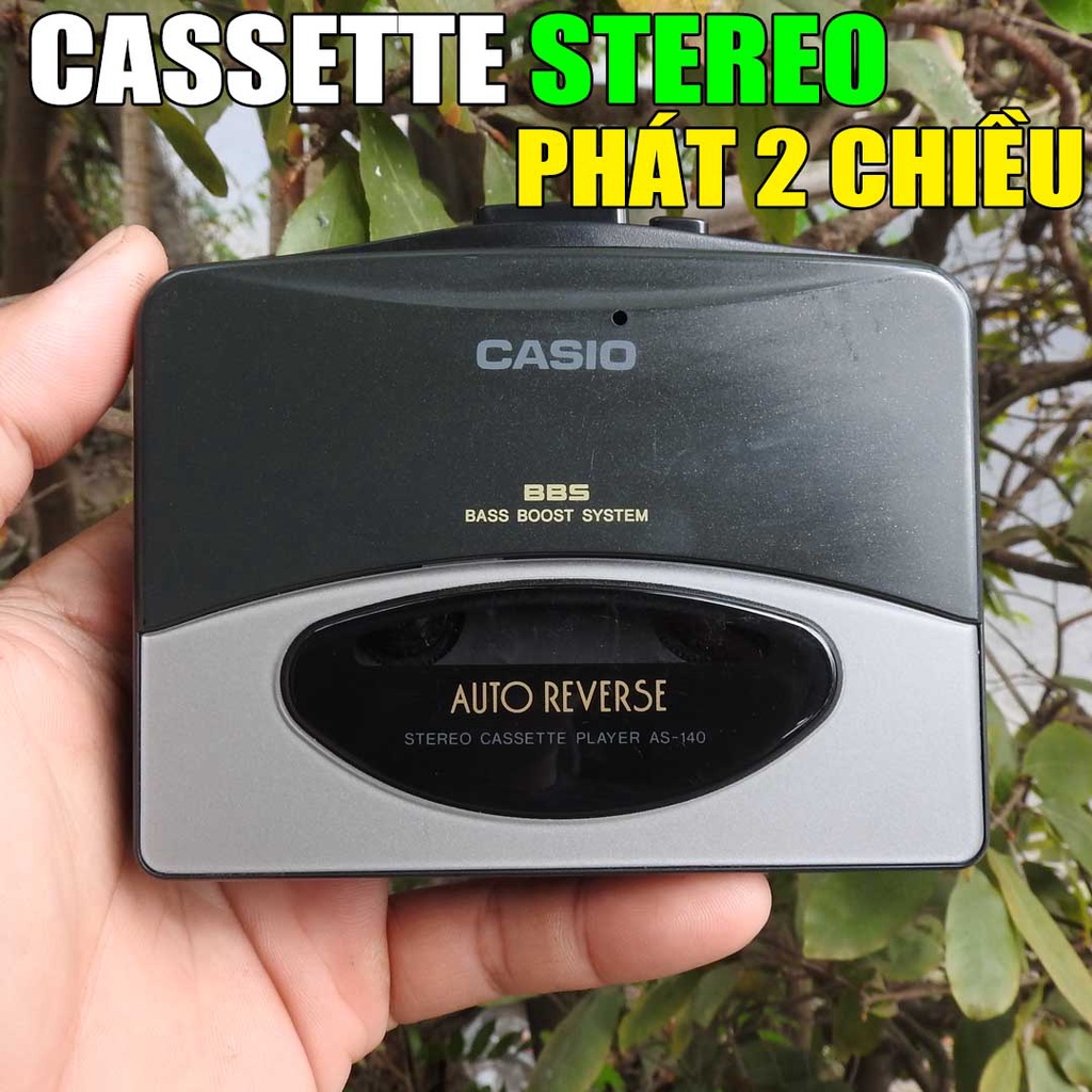 Máy nghe nhạc Cassette Stereo Casio AS-140 phát băng 2 chiều có Bass ...