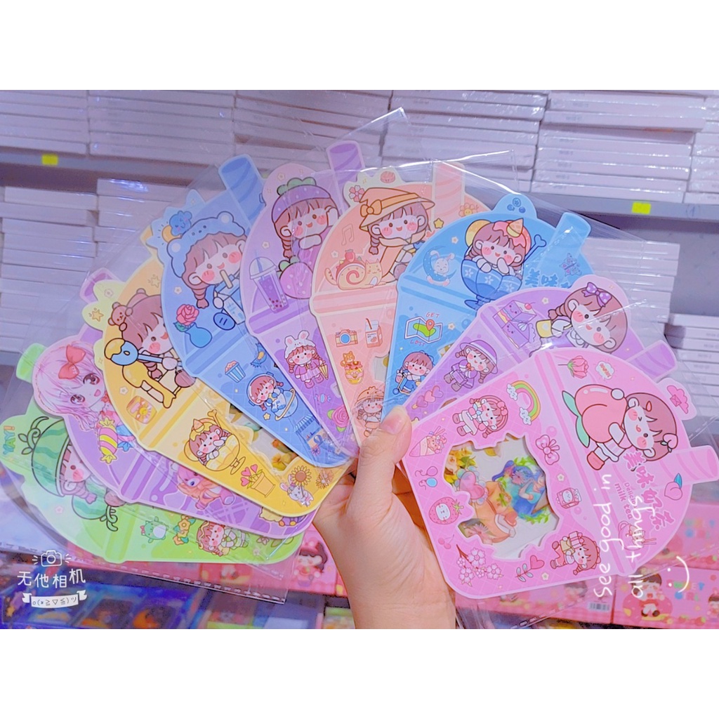 GÓI 3 STICKER LY TRÀ SỮA | Shopee Việt Nam
