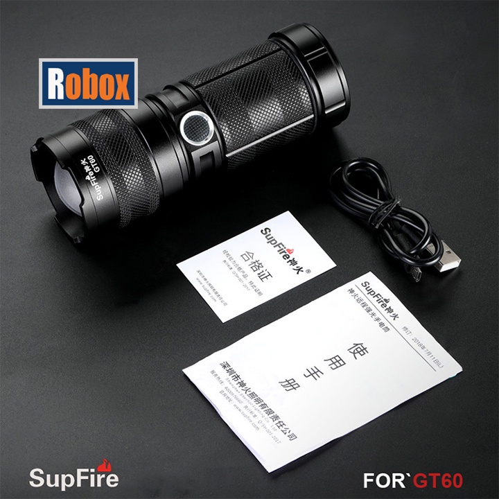 [Hàng độc]Đèn pin sạc GT60 chính hãng Supfire 36W siêu sáng có đèn Cob ...