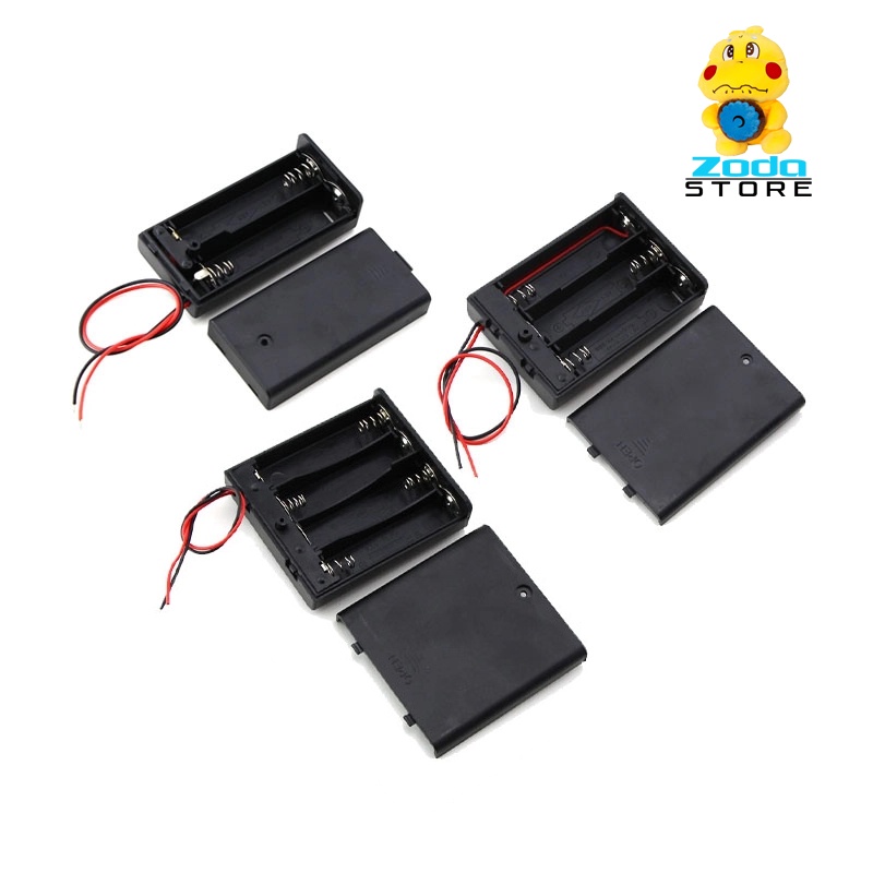 Hộp đế pin AA1.5V có nắp có công tắc sử dụng pin tiểu, pin con thỏ ...