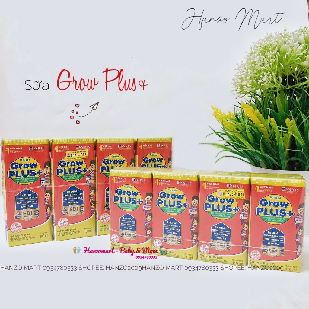 SỮA NƯỚC NUTIFOOD GROW PLUS+ ĐỎ THÙNG 48 HỘP 110ML/180ML | Shopee Việt Nam