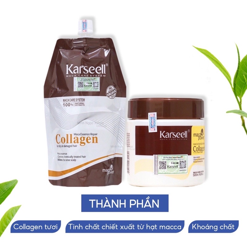 KEM Ủ TÓC KARSEELL MACCA COLLAGEN PHỤC HỒI TÓC HƯ TỔN 500ml | Shopee ...