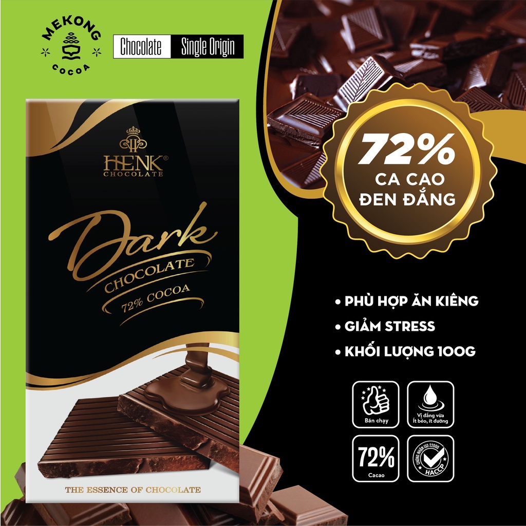 Socola Đen Nguyên Chất MARK&MILK 72% Cocoa Có Vị Đắng Vừa Thanh 100g ...