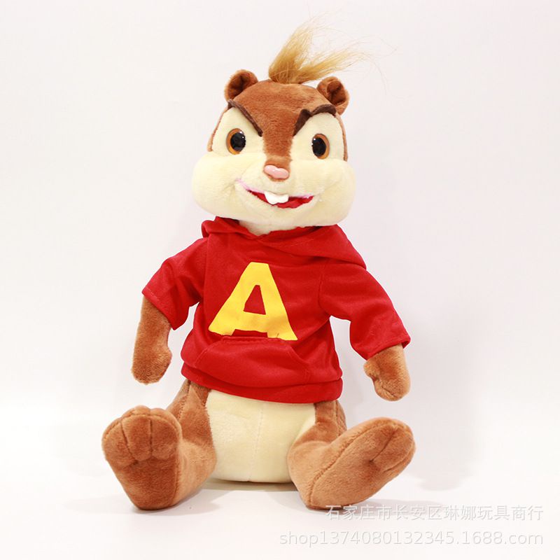 Sitting Alvin and The Chipmunks Red Alvin Simon Theodore Plush Toy ...