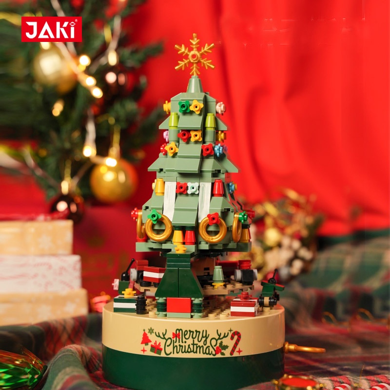 [Tặng kèm đèn nháy] Hộp nhạc mô hình lắp ráp cây thông lego Giáng Sinh ...