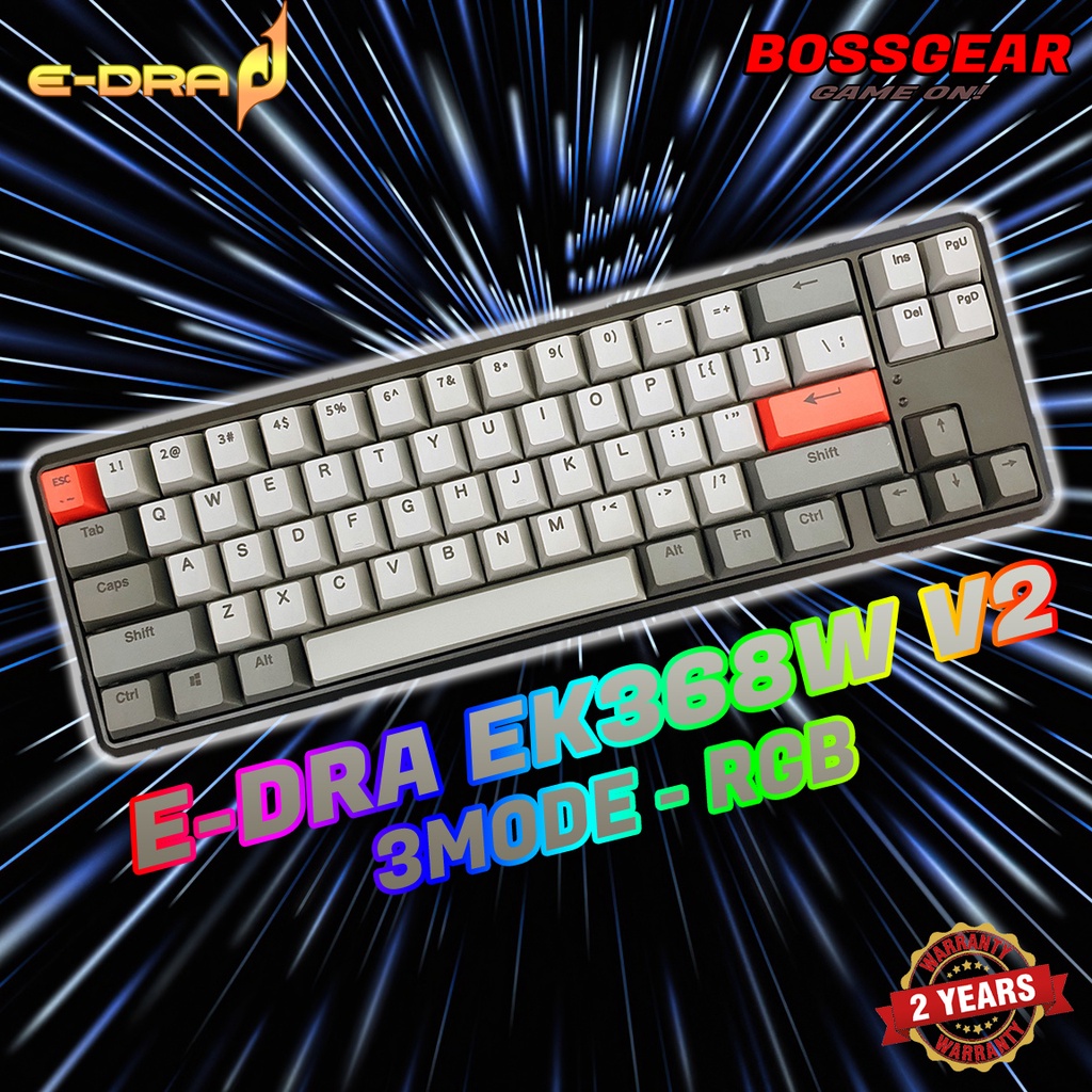 Bàn phím cơ EDRA EK368W V2 3 Mode kết nối LED RGB Red / Brown Edra ...