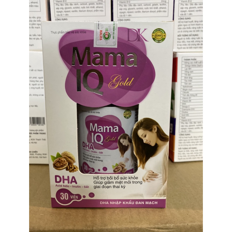 (Giá tốt, hiệu quả) Mama IQ Gold Viên uống sắt tổng hợp cho bà bầu bổ ...