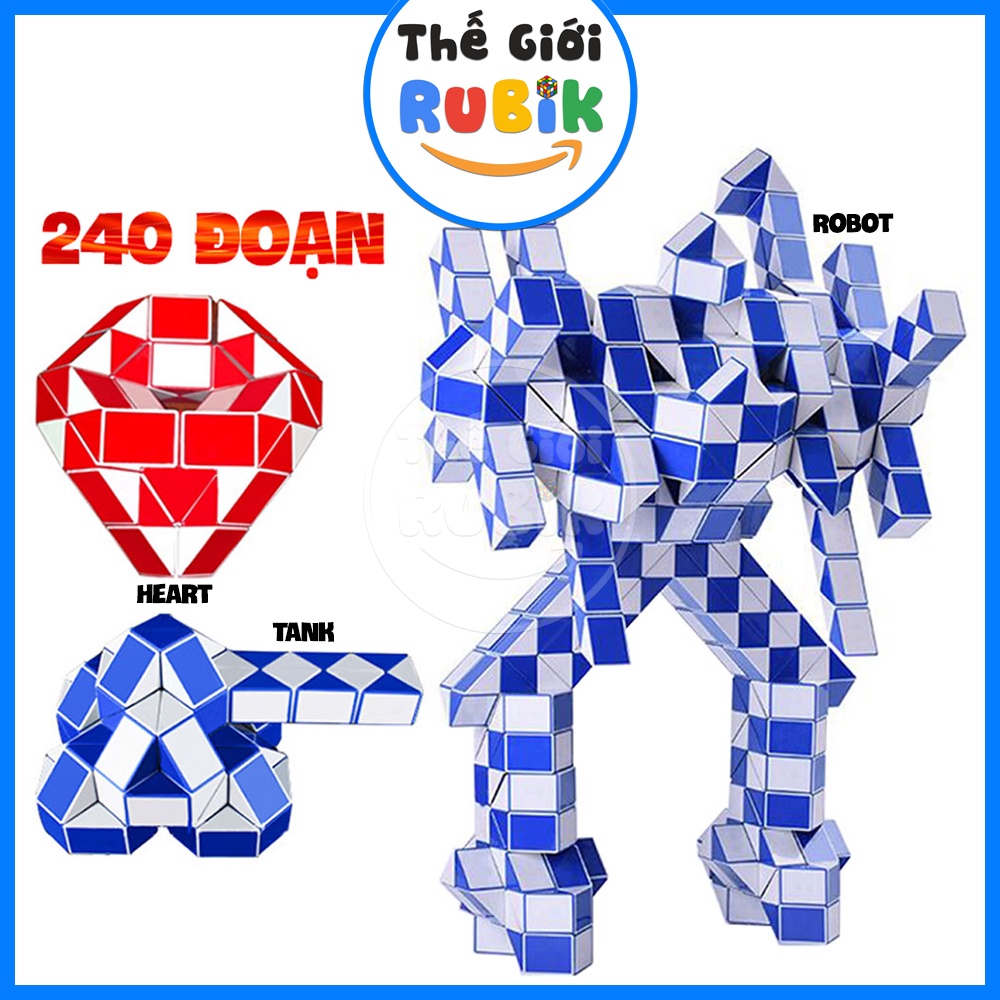 Rubik Rắn Snake 240 / 192 / 144 /108/ 96 Đoạn. Rubic Biến Thể Dạng Dây ...
