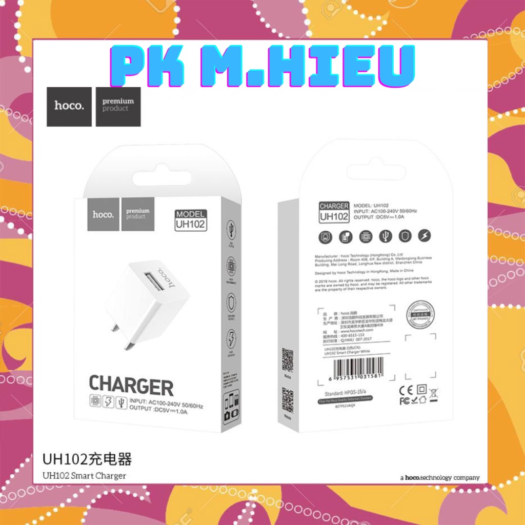 Củ sạc HOCO UH102 Chính Hãng - Hỗ trợ sạc nhanh 5V/1A | Shopee Việt Nam
