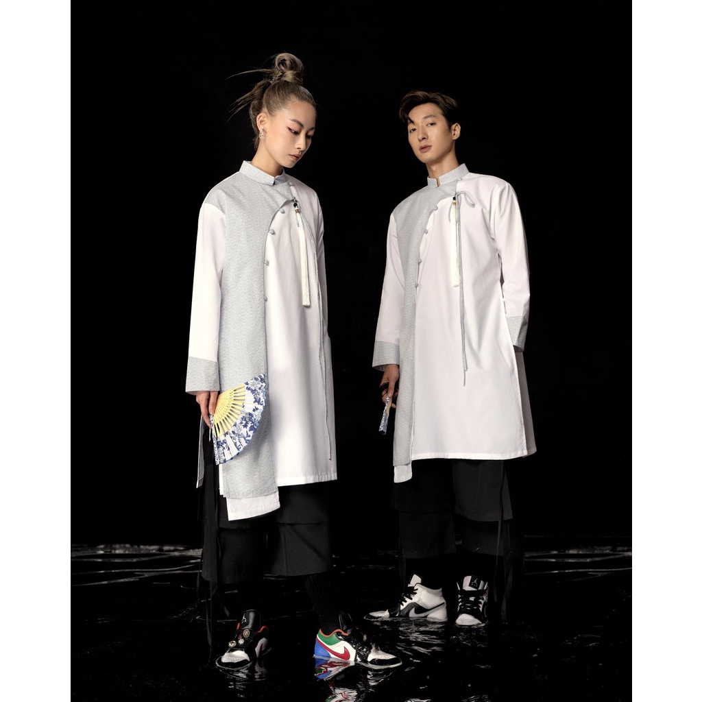 HYMAISON | Áo dài Sóng Trắng HY Tặng kèm tua rua UNISEX | Shopee Việt Nam