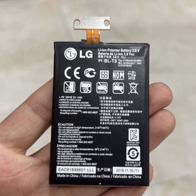 Pin LG BL-T5/ Pin LG F180/ E960 ( 2100 mAh ) Dung lượng chuẩn bảo hành ...