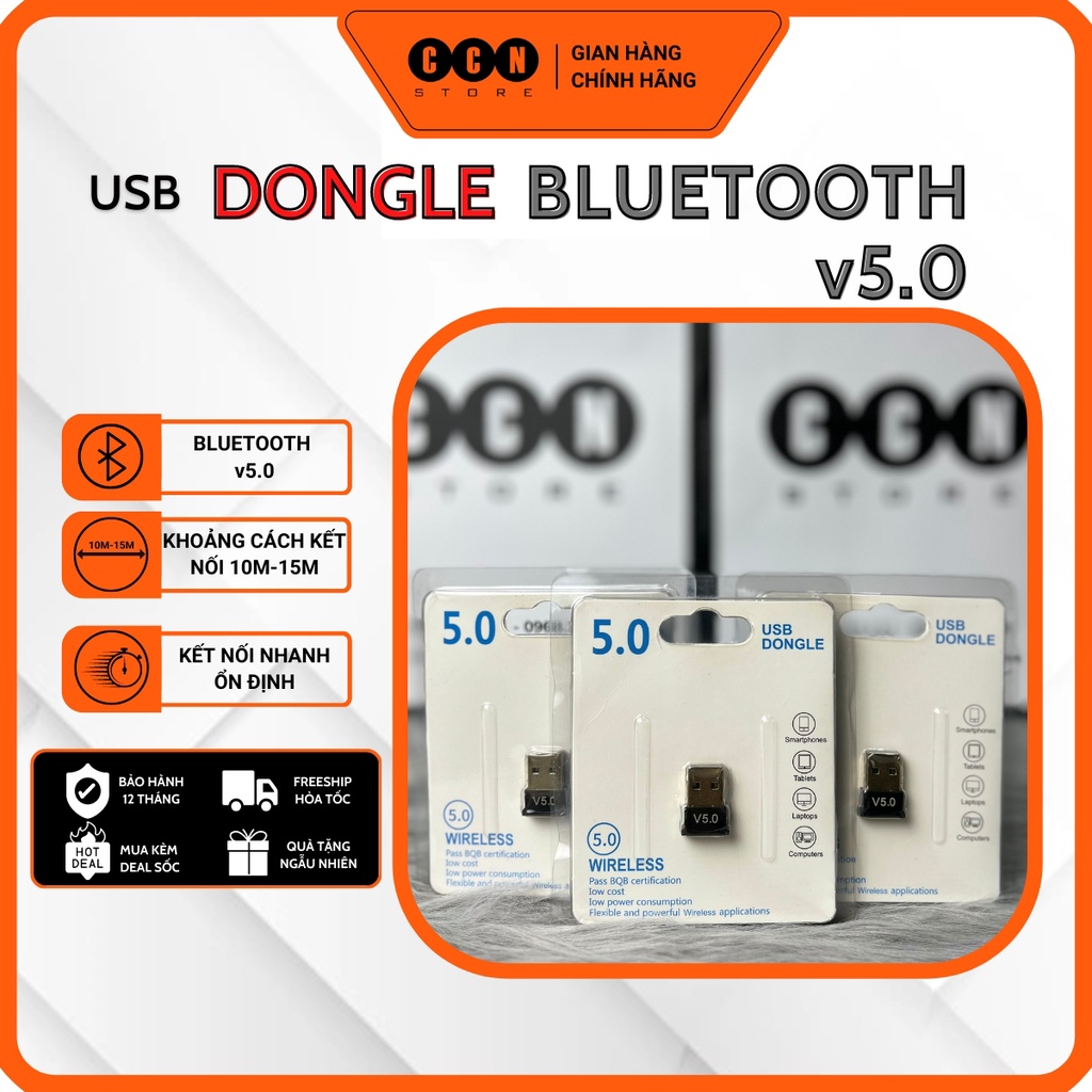 USB bluetooth DONGLE v5.0 thu phát sóng Bluetooth cho máy tính bàn, máy ...