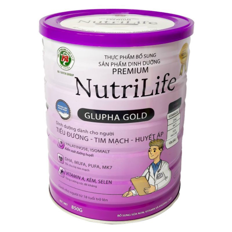 lon 850gr Sữa NutriLife glupha gold dinh dưỡng cho người tiểu đường | Shopee Việt Nam