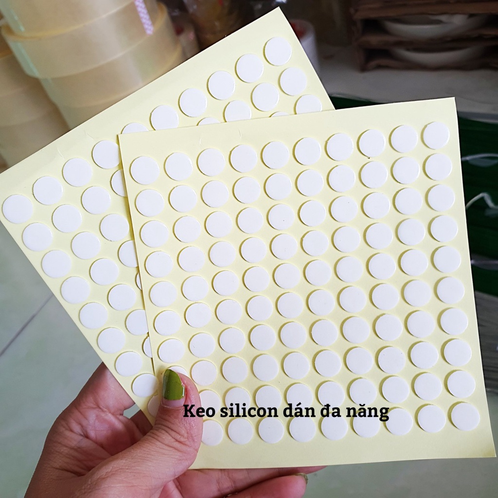 Keo dán ticker nhựa dạng tròn - vỉ 100 cái | Shopee Việt Nam