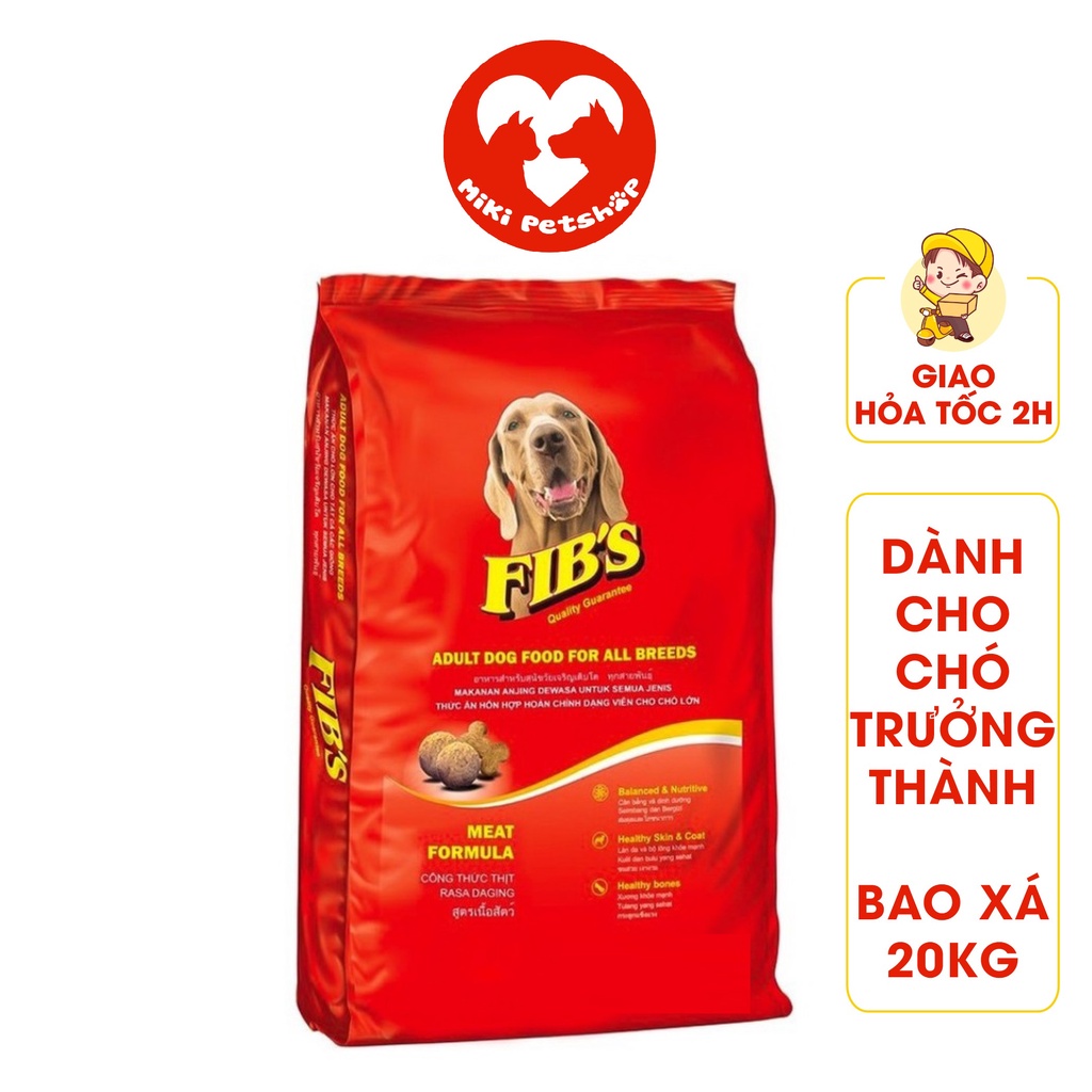 Thức Ăn Cho Chó Hạt Khô FIB'S Cho Chó Trên 12 Tháng Bao 20Kg - Miki ...