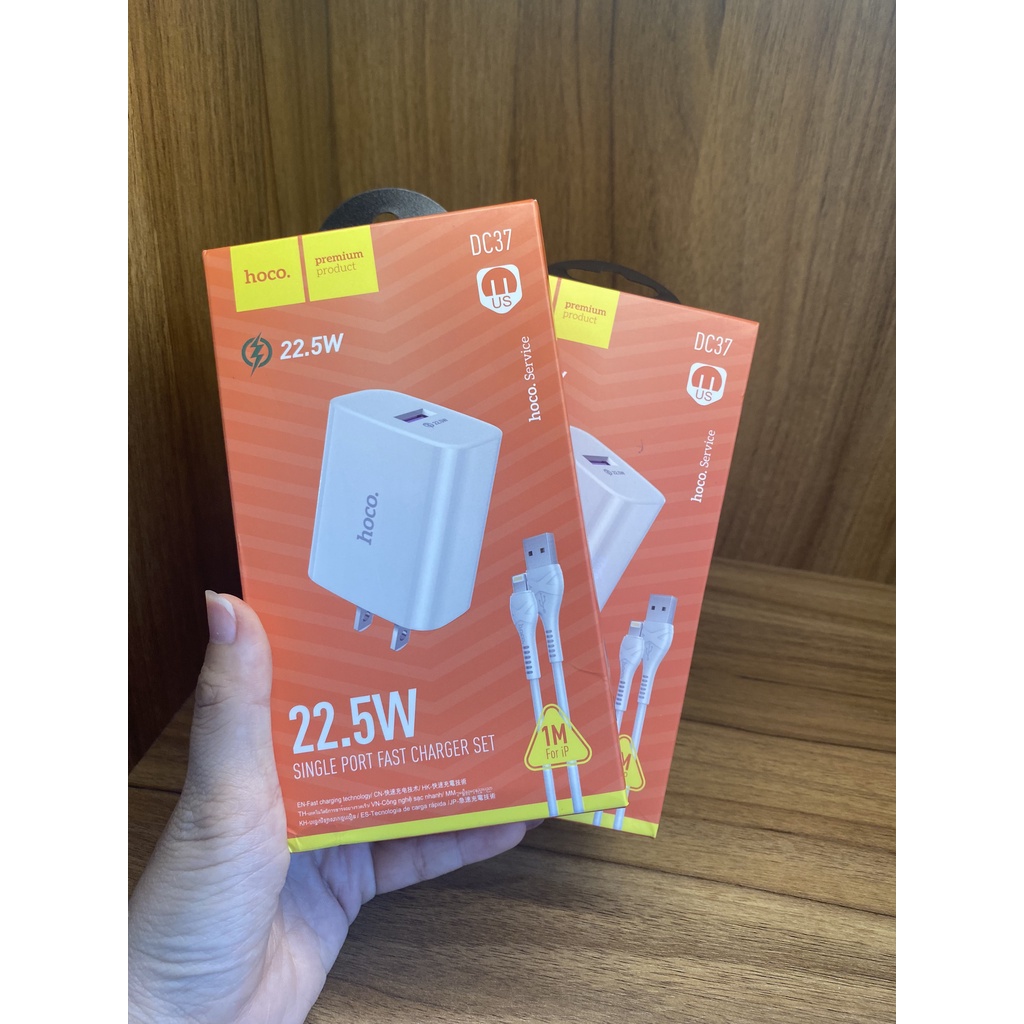 BỘ SẠC CHÍNH HÃNG HOCO. DC37 SẠC NHANH 22.5W | Shopee Việt Nam