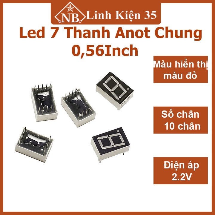 Led 7 thanh Anot Chung 0,56Inch ( Sáng Đỏ ) | Shopee Việt Nam
