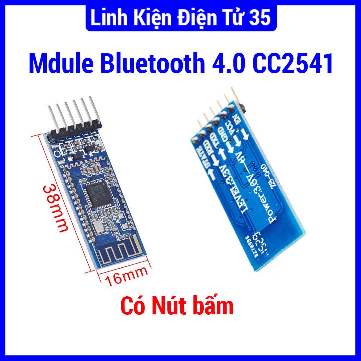 Module mạch bluetooth 4.0 CC2541 có nút bấm, hỗ trợ giao tiếp từ xa ...
