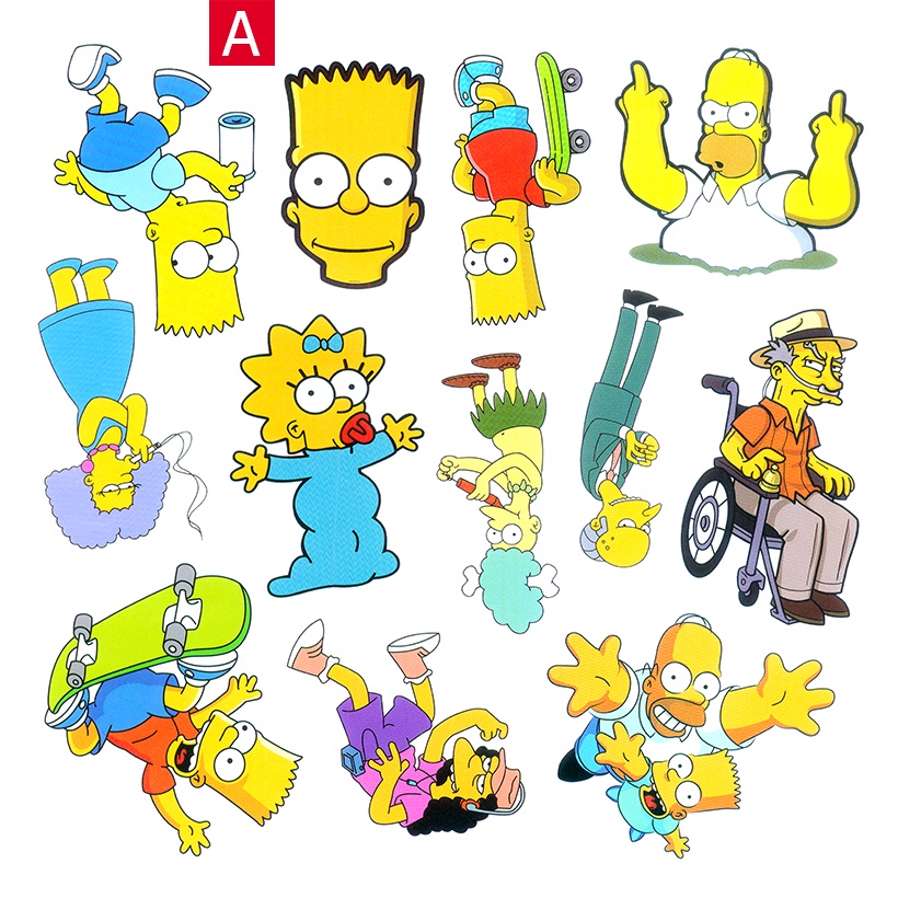 [D931] Tem The Simpson Độc đáo 50 miếng Sticker Dán Xe, Điện Thoại ...