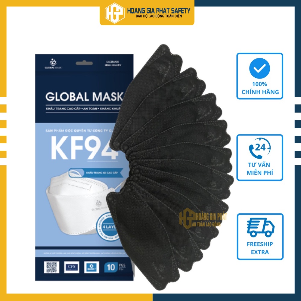 [Thùng 300 cái] Khẩu trang y tế 4D KF94 Global Mask kháng khuẩn, kháng ...