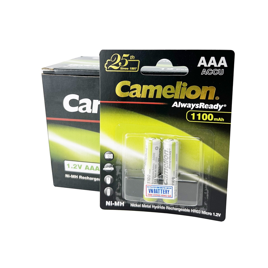 {Cty Nhập Khẩu} Vỉ 2 Viên Pin sạc AAA Camelion Always Ready 1100mAh ...