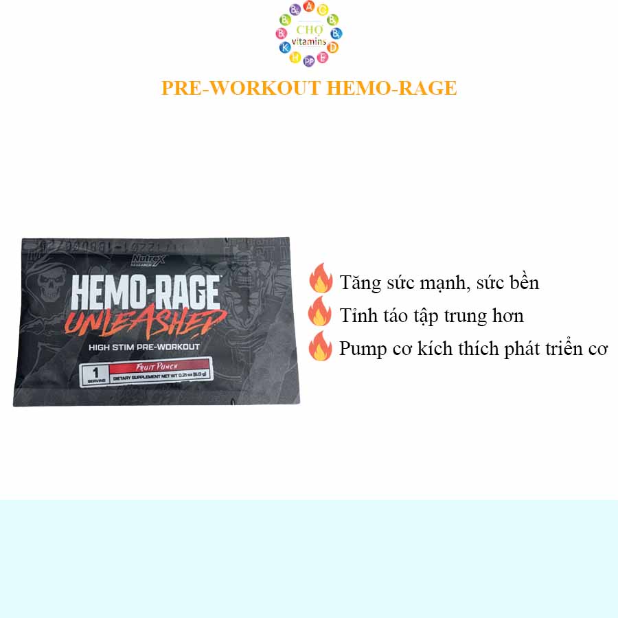 Gói Dùng Thử Sample Preworkout Hemo-Rage - Tăng Sức Mạnh, Sức Bền Tốt ...