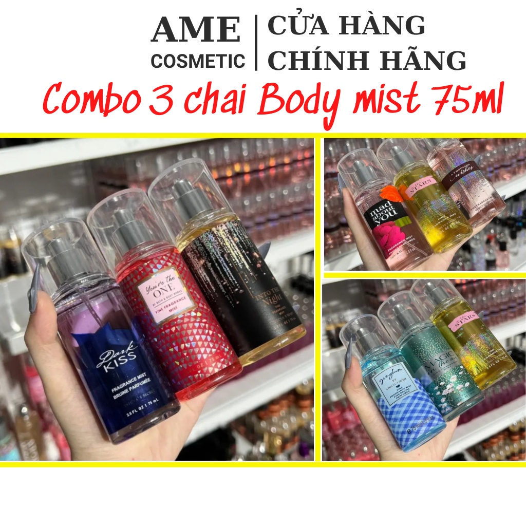 Combo 3 chai body mist 75ml VINECYA'S xịt thơm toàn thân AME COSMETIC ...