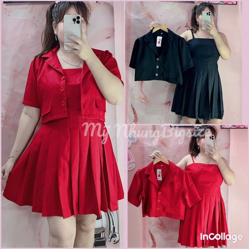 Sét Đầm kèm áo khoác Vest Sang chảnh Bigszie 60kg đến 95kg | Shopee Việt Nam
