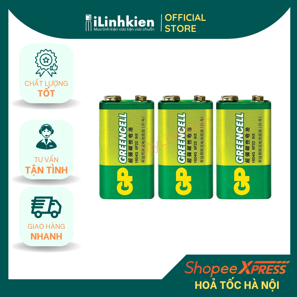 Pin 9V GP Greencell chất lượng cao. | Shopee Việt Nam