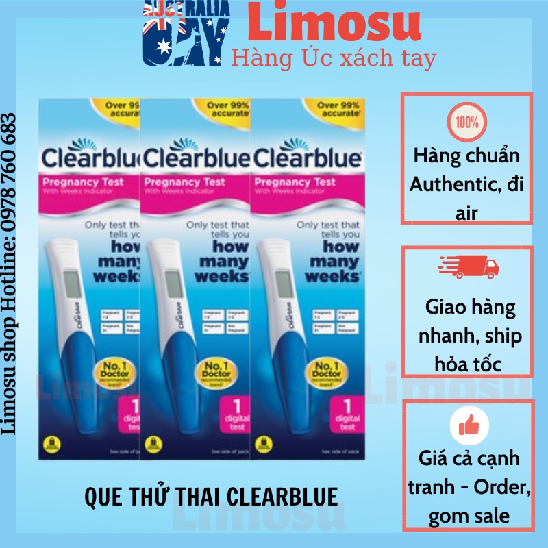 Que thử thai điện tử hiện rõ tuần tuổi Clearblue How many Weeks hộp 2 ...